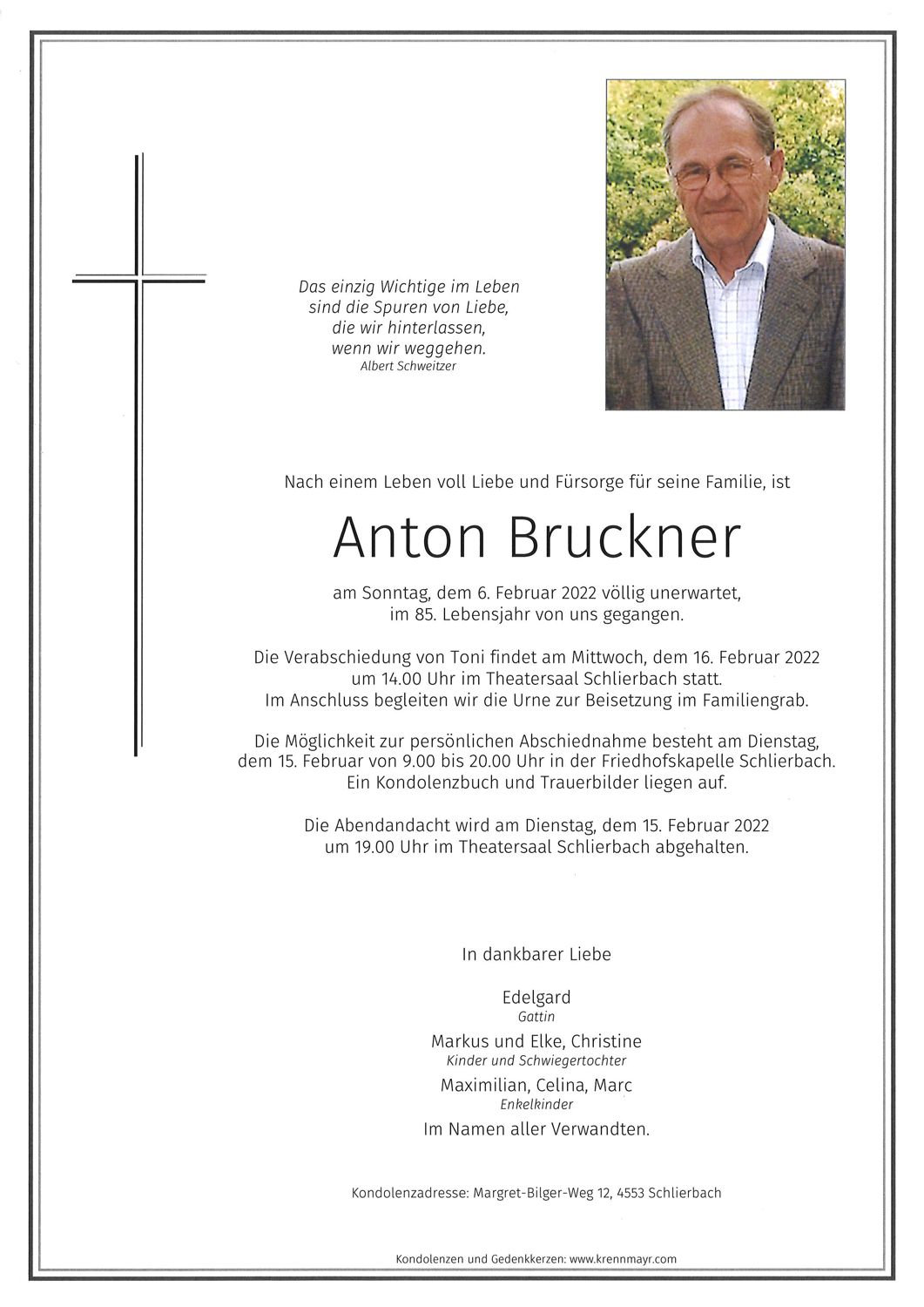 Todesfall Anton Bruckner